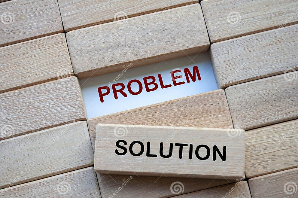 Problem and Solution Text on Wooden Blocks Representing Problem Solving ...