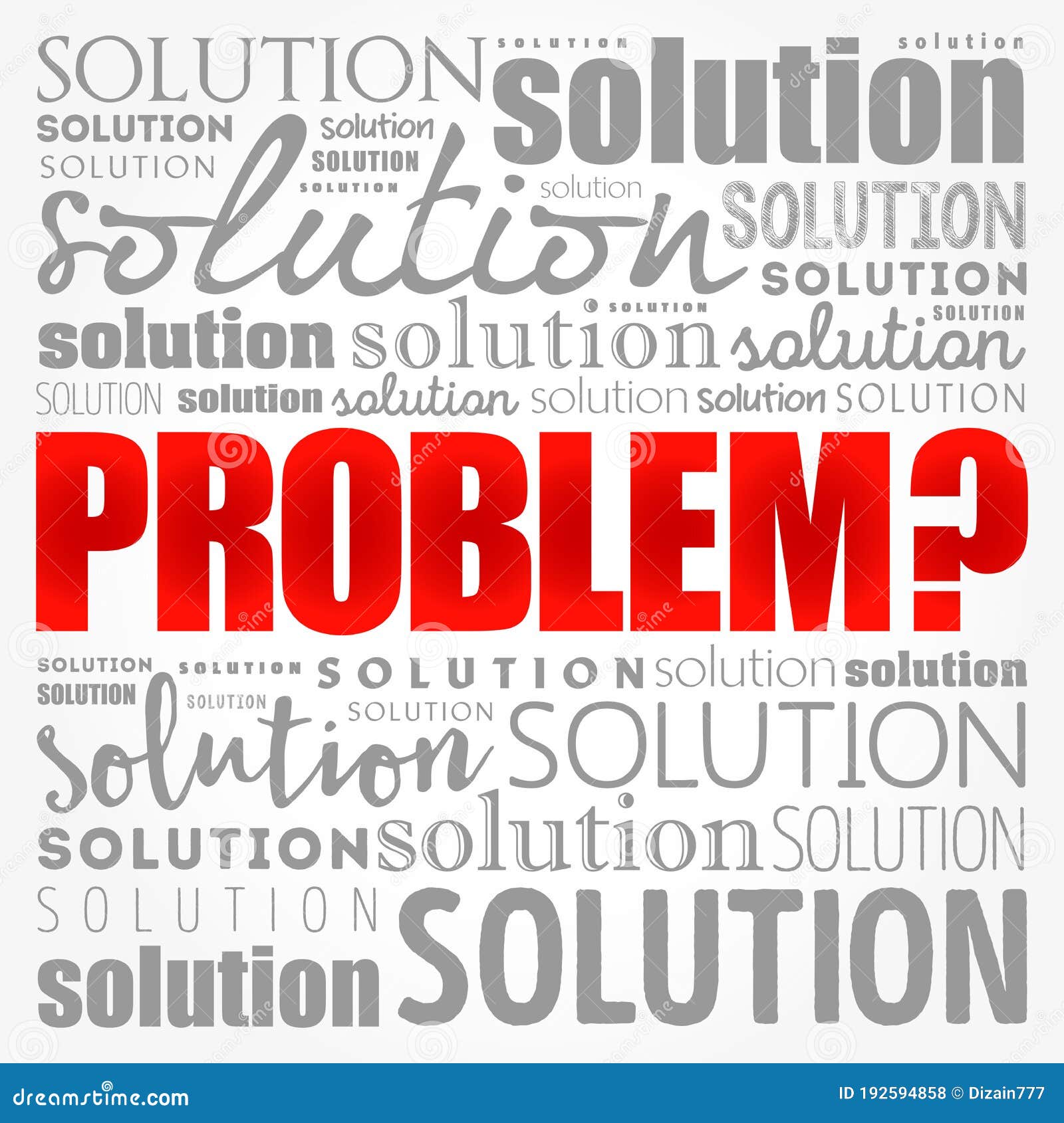 Problem and Solution Word Cloud Collage, Business Concept Background ...