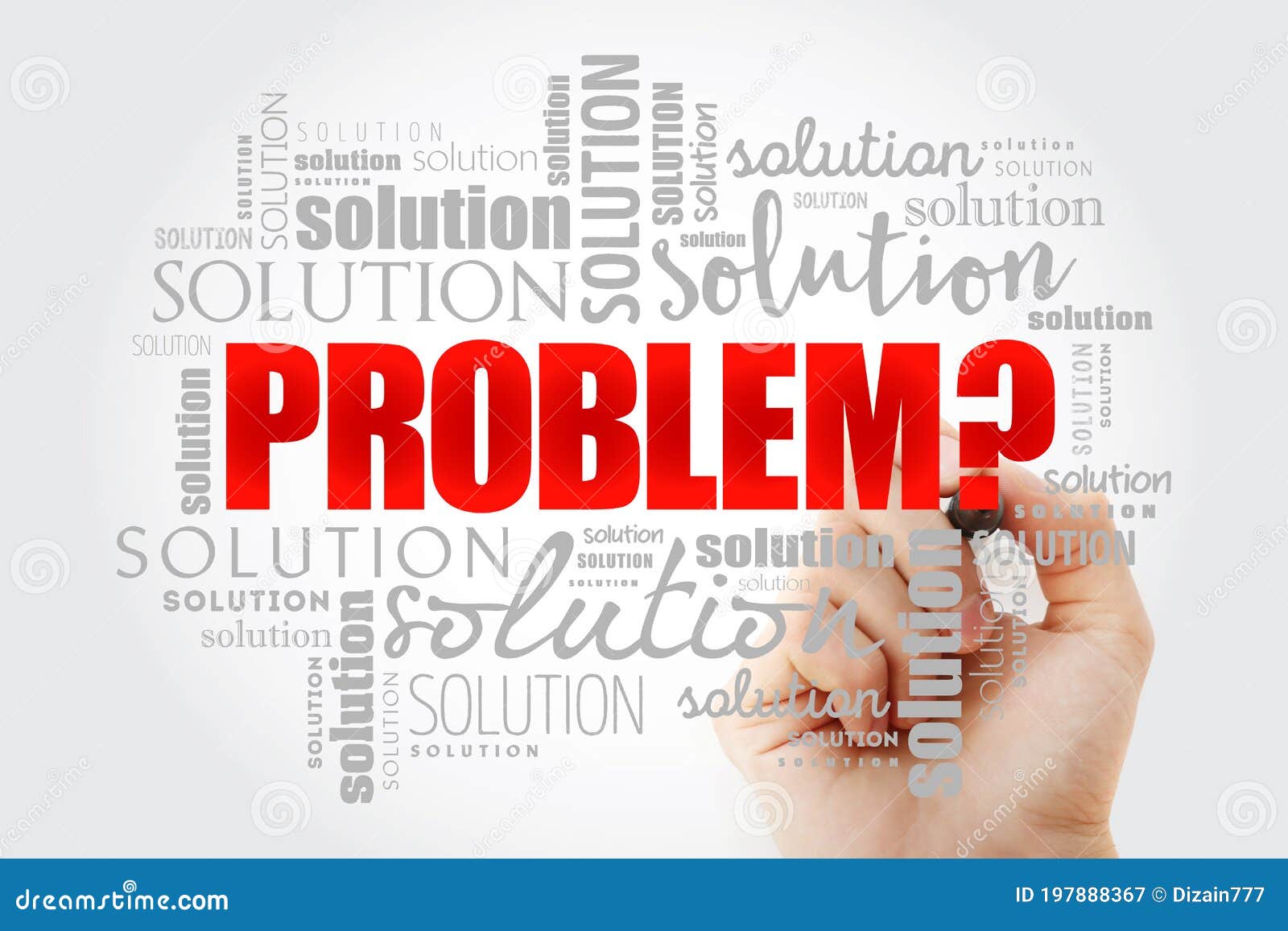 Problem and Solution Word Cloud Collage Stock Image - Image of positive ...
