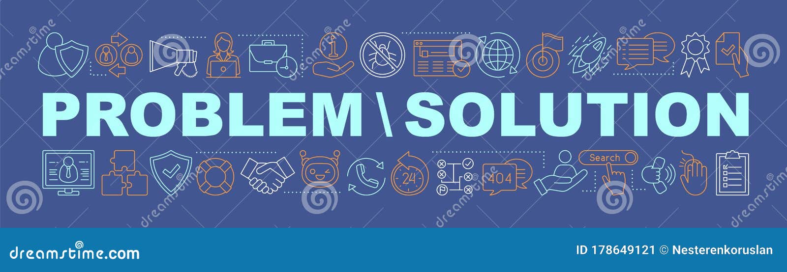 Problem Solution Word Concepts Banner Stock Vector - Illustration of ...