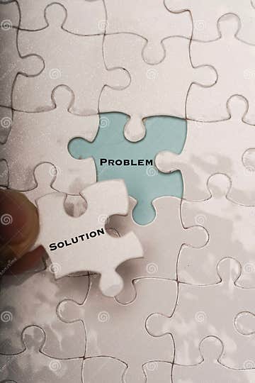 Problem and Solution Wordings on Puzzle Pieces Stock Image - Image of ...