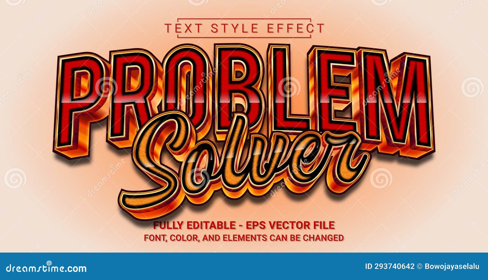 Problem Solver Text Style Effect. Editable Graphic Text Template Stock ...