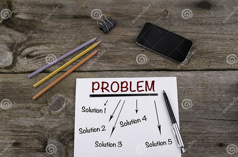 Problem Solving Aid Mind Map on a Sheet of Paper Stock Photo - Image of ...