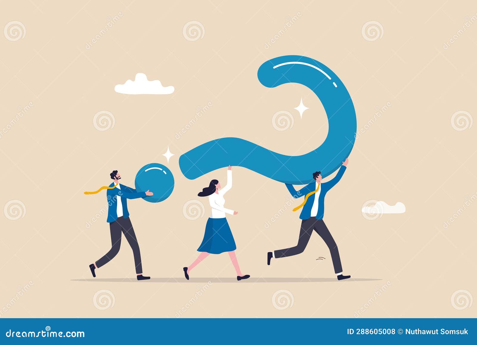 Problem Solving, Asking Question or Finding Solution for Difficulty, Teamwork To Solve Problem ...