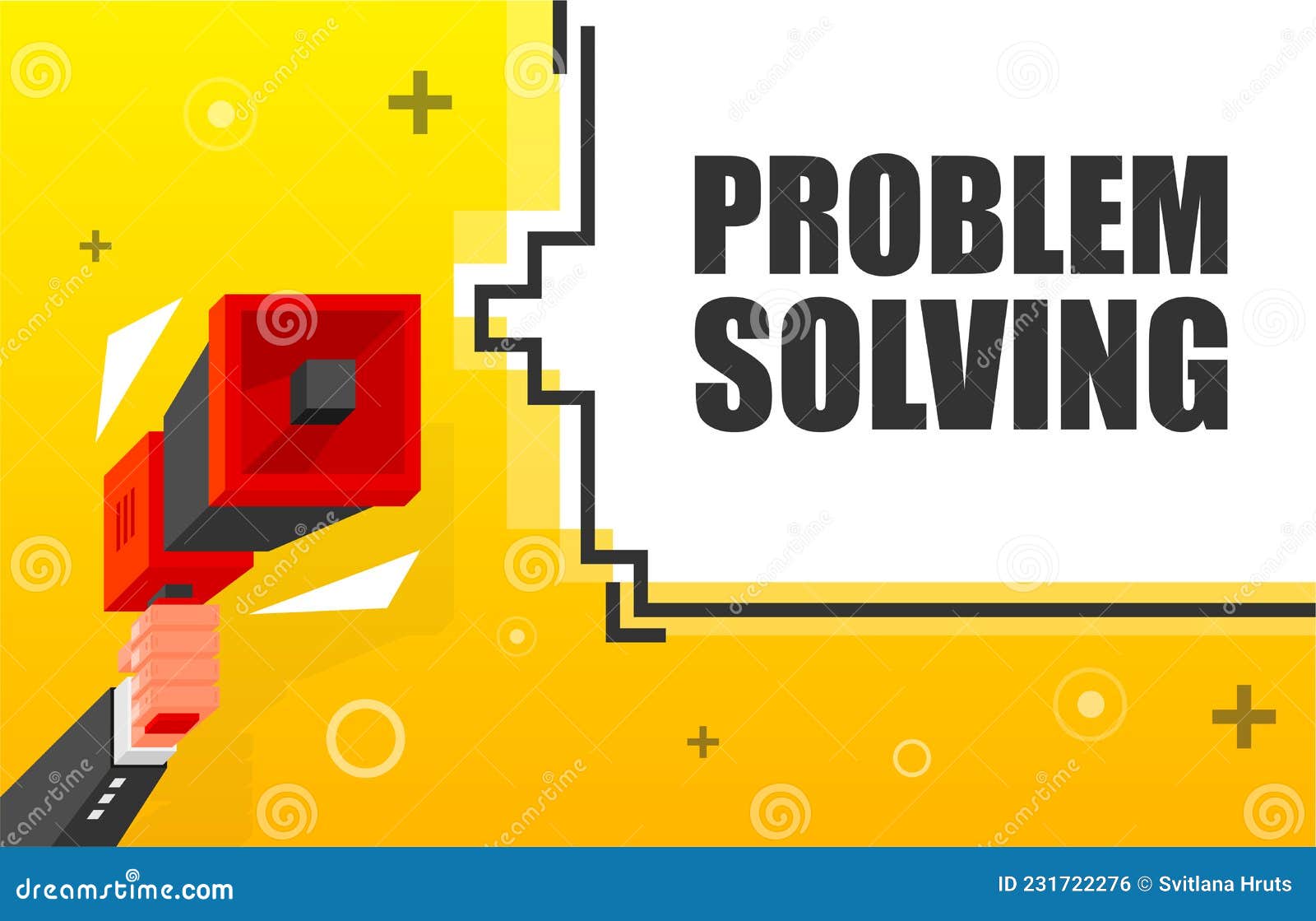 Problem Solving Banner Template. Marketing Flyer with Megaphone ...