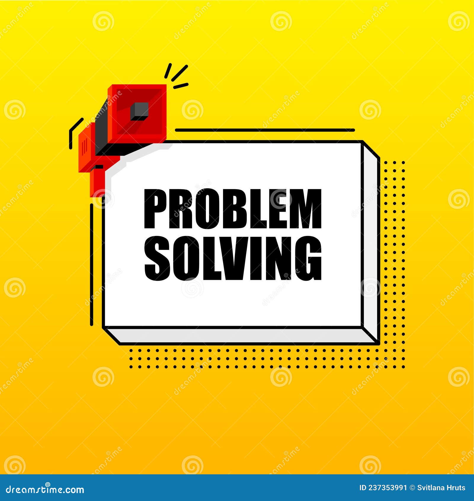 Problem Solving Banner Template. Marketing Flyer with Megaphone ...