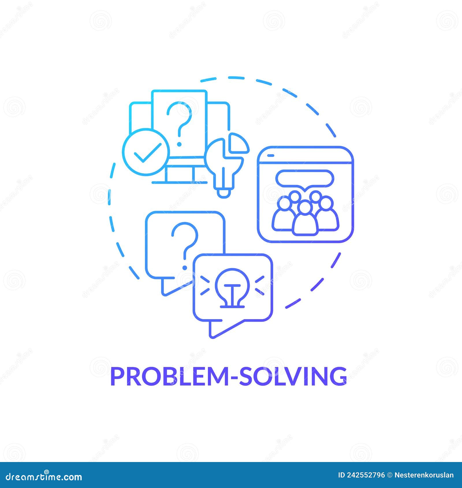 Problem Solving Blue Gradient Concept Icon Stock Vector - Illustration ...
