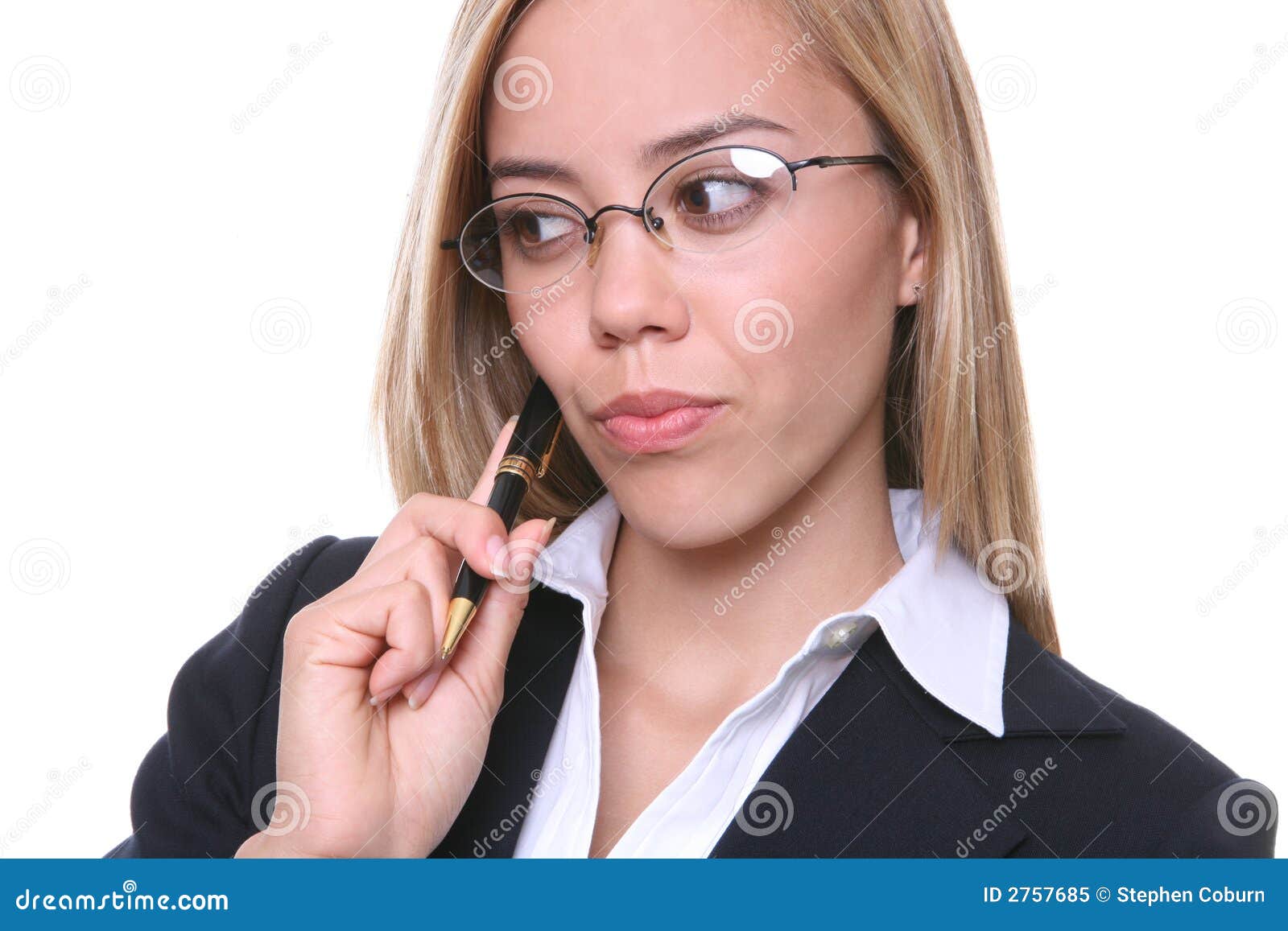 Problem Solving Business Woman Stock Image - Image of glasses ...