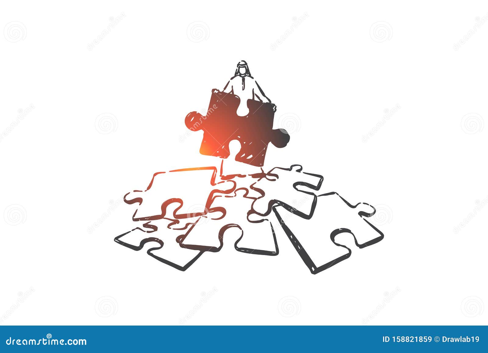 Problem Solving, Challenge Concept Sketch. Hand Drawn Isolated Vector ...