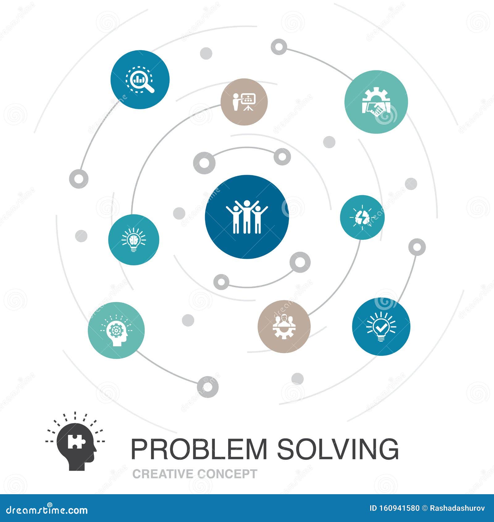 Problem Solving Colored Circle Concept Stock Vector - Illustration of ...