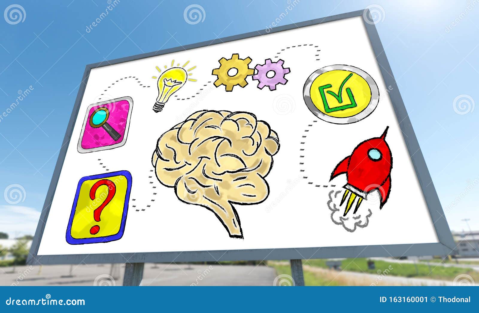 Problem Solving Concept on a Billboard Stock Image - Image of lightbulb ...