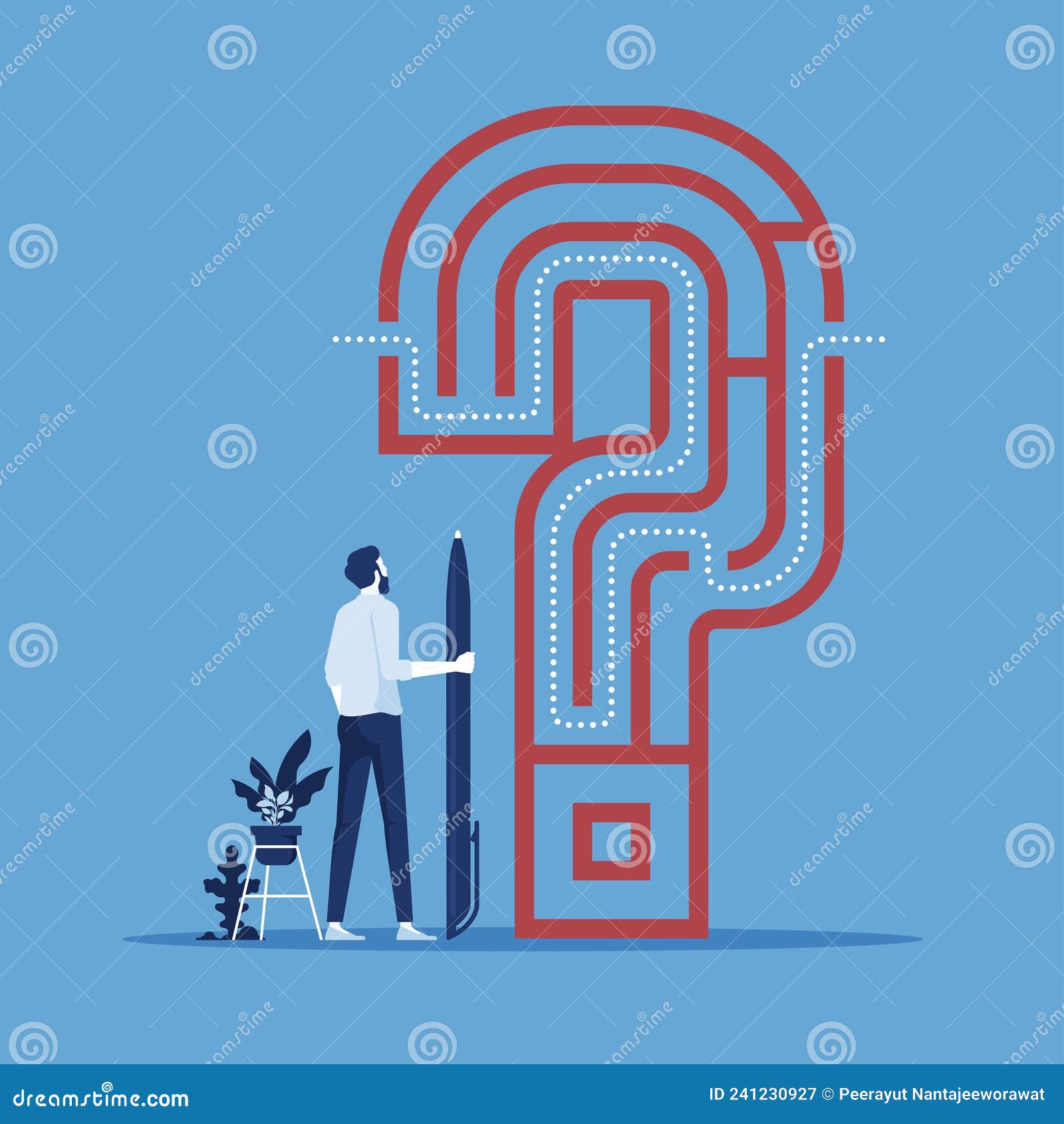 Problem Solving Concept Illustration with Question Mark Stock Vector ...