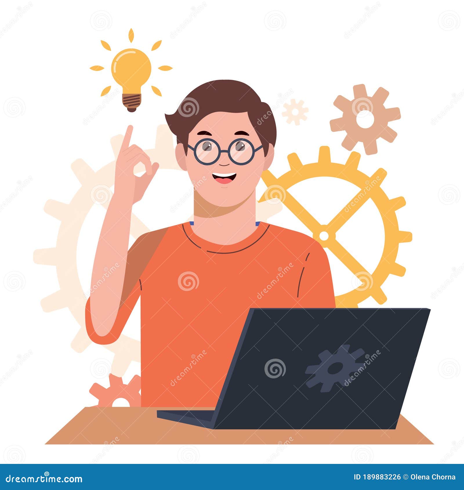 Problem Solving Concept. a Man Thinks and Solves a Problem. a Boy with ...