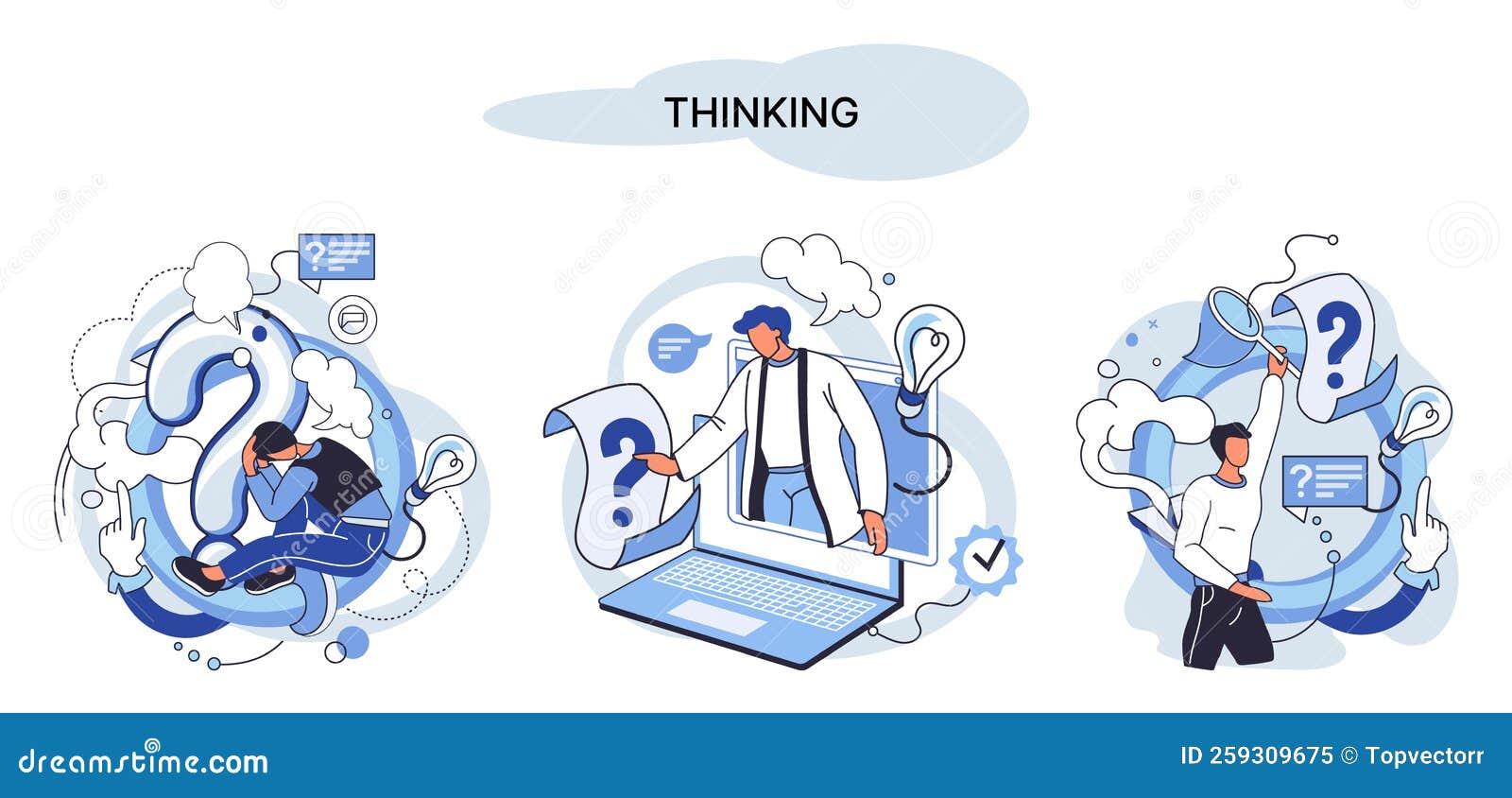 Problem Solving Concept, Man Wondering or Thinking, Planning or ...