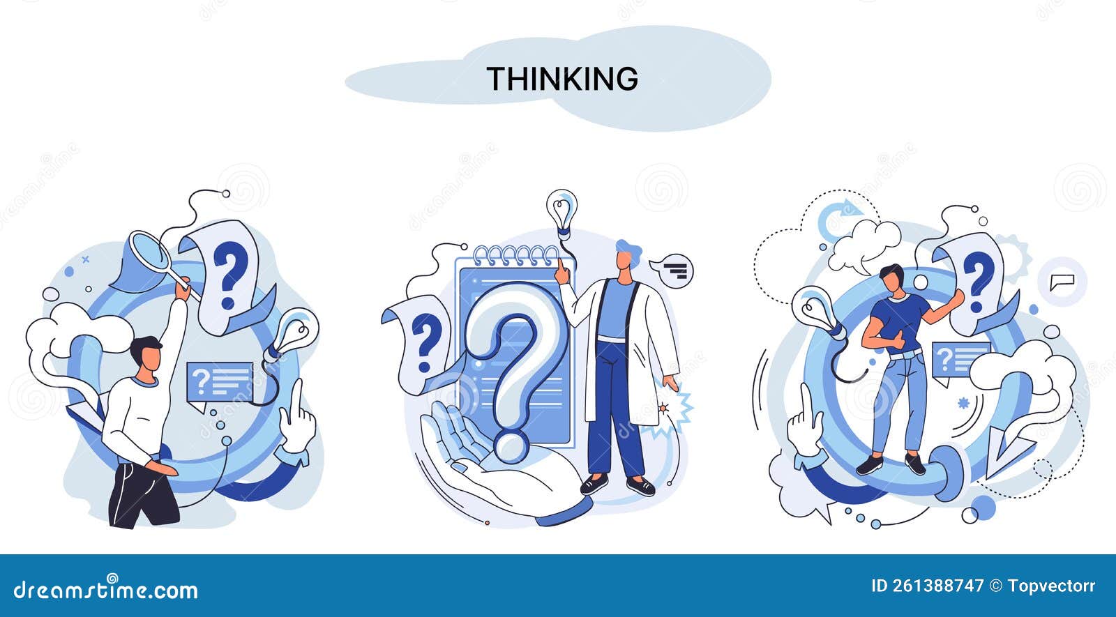 Problem Solving Concept, Man Wondering or Thinking, Planning or ...