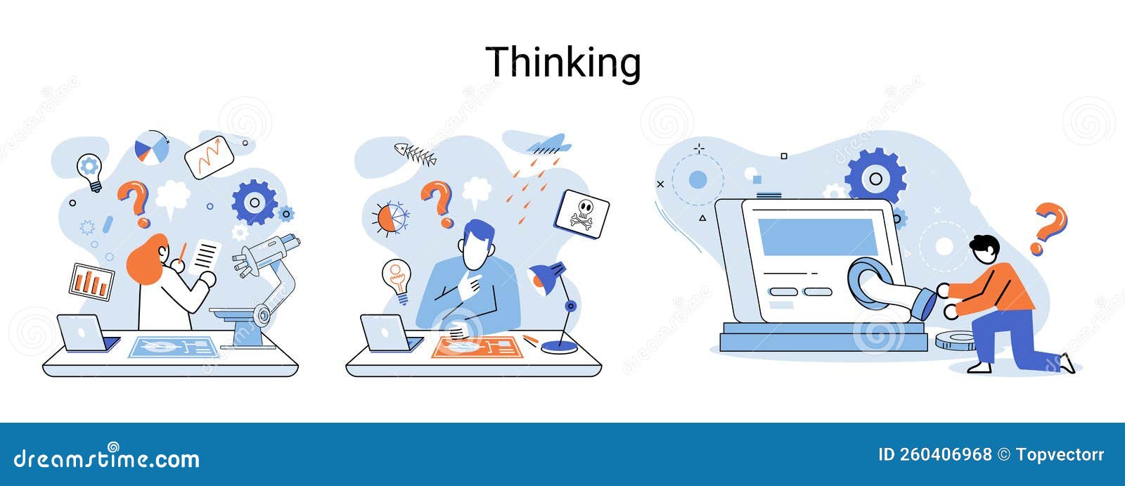 Problem Solving Concept, Man Wondering or Thinking, Planning or ...