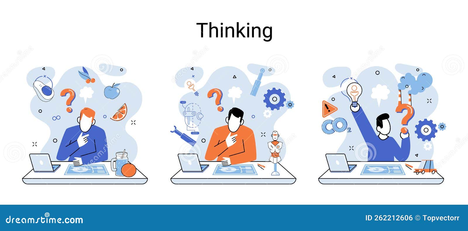 Problem Solving Concept, Man Wondering or Thinking, Planning or ...