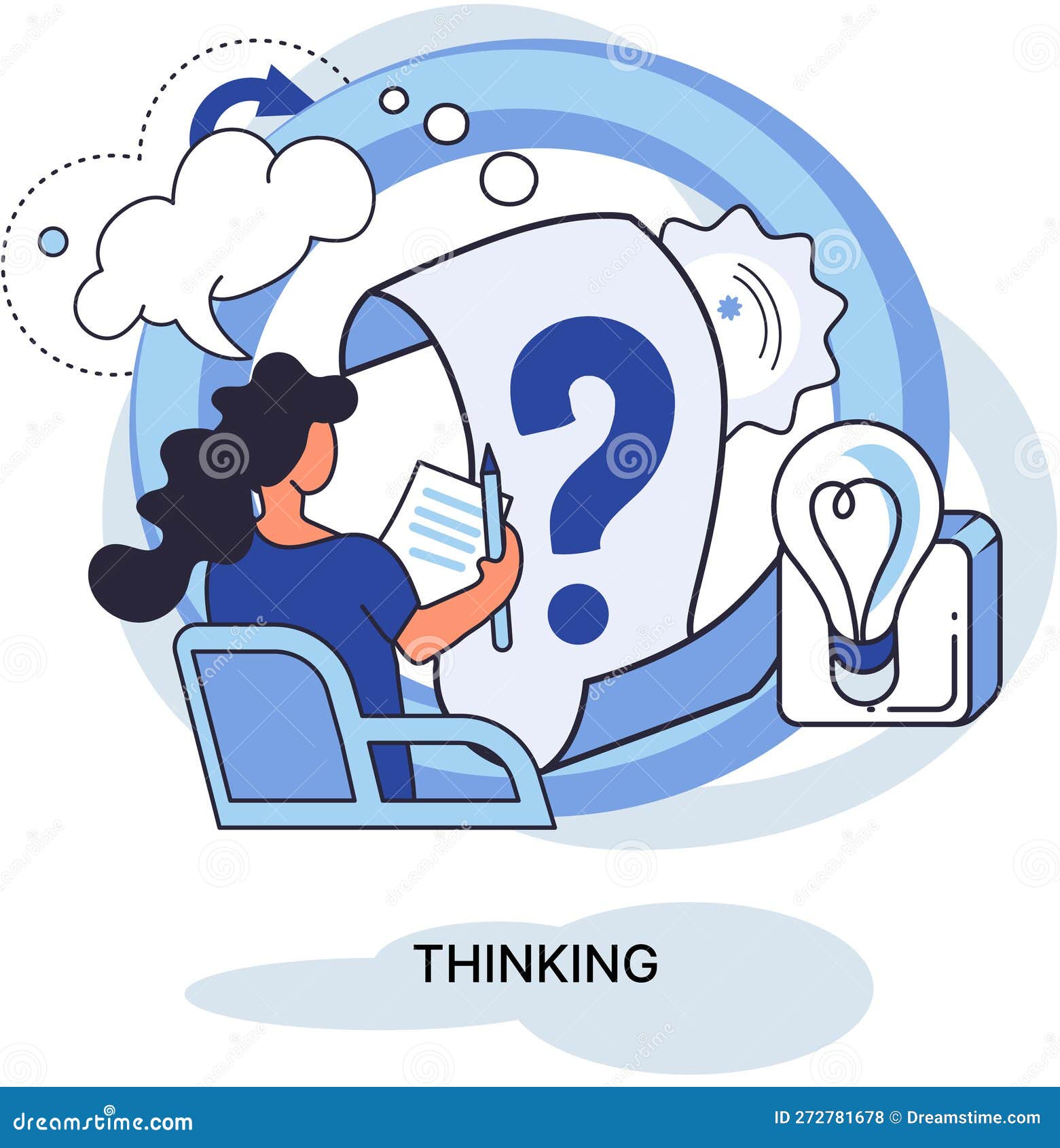 Problem Solving Concept, Man Wondering or Thinking, Planning or ...