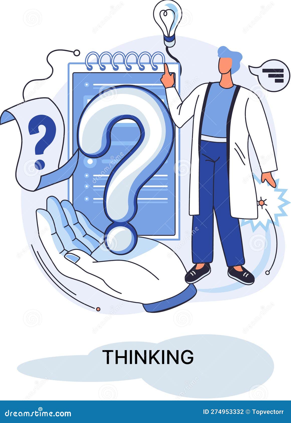 Problem Solving Concept, Man Wondering or Thinking, Planning or ...