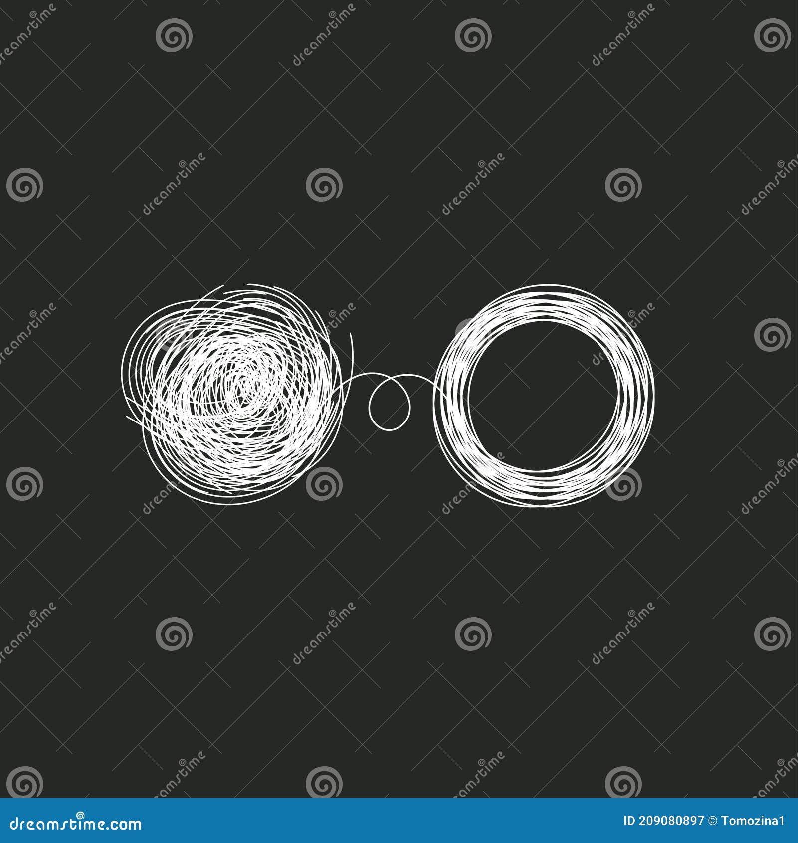 Problem Solving Concept. Tangled and Unraveled Tangle Stock Vector ...