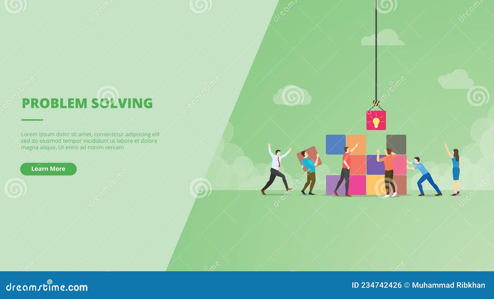 Problem Solving Concept for Website Landing Homepage Template Banner or ...