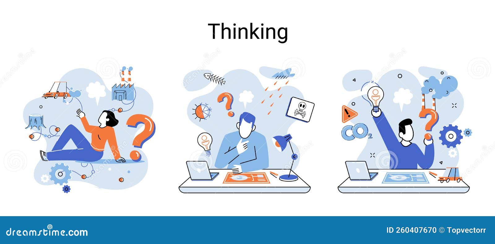 Problem Solving Concept, Woman Wondering or Thinking, Planning or ...