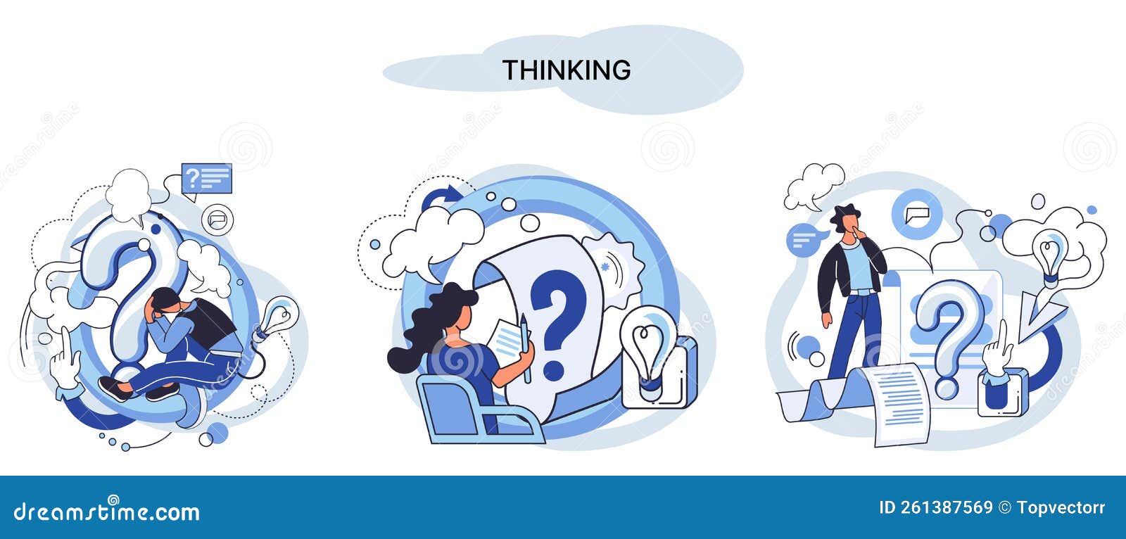 Problem Solving Concept, Woman Wondering or Thinking, Planning or ...