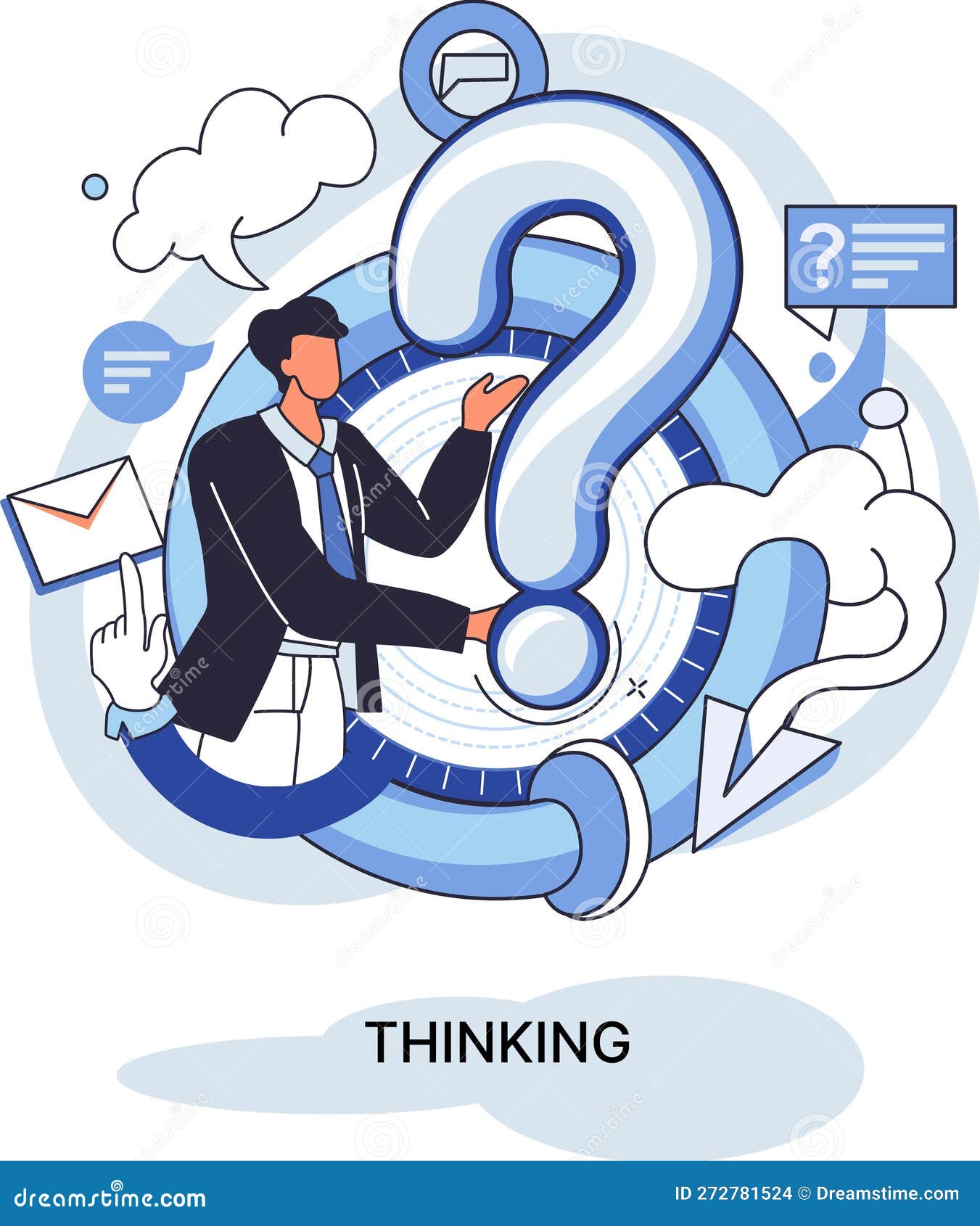 Problem Solving Concept, Woman Wondering or Thinking, Planning or ...