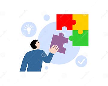 Problem Solving Flat Cartoon Vector Illustration in White Background ...