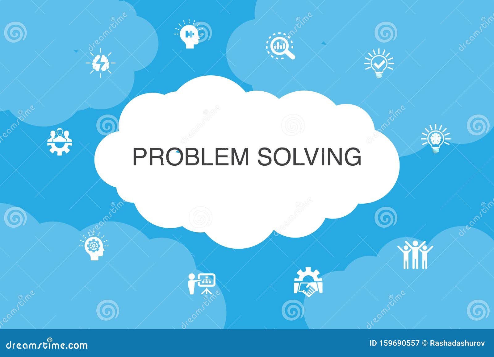 Problem Solving Infographic Cloud Design Stock Vector - Illustration of ...