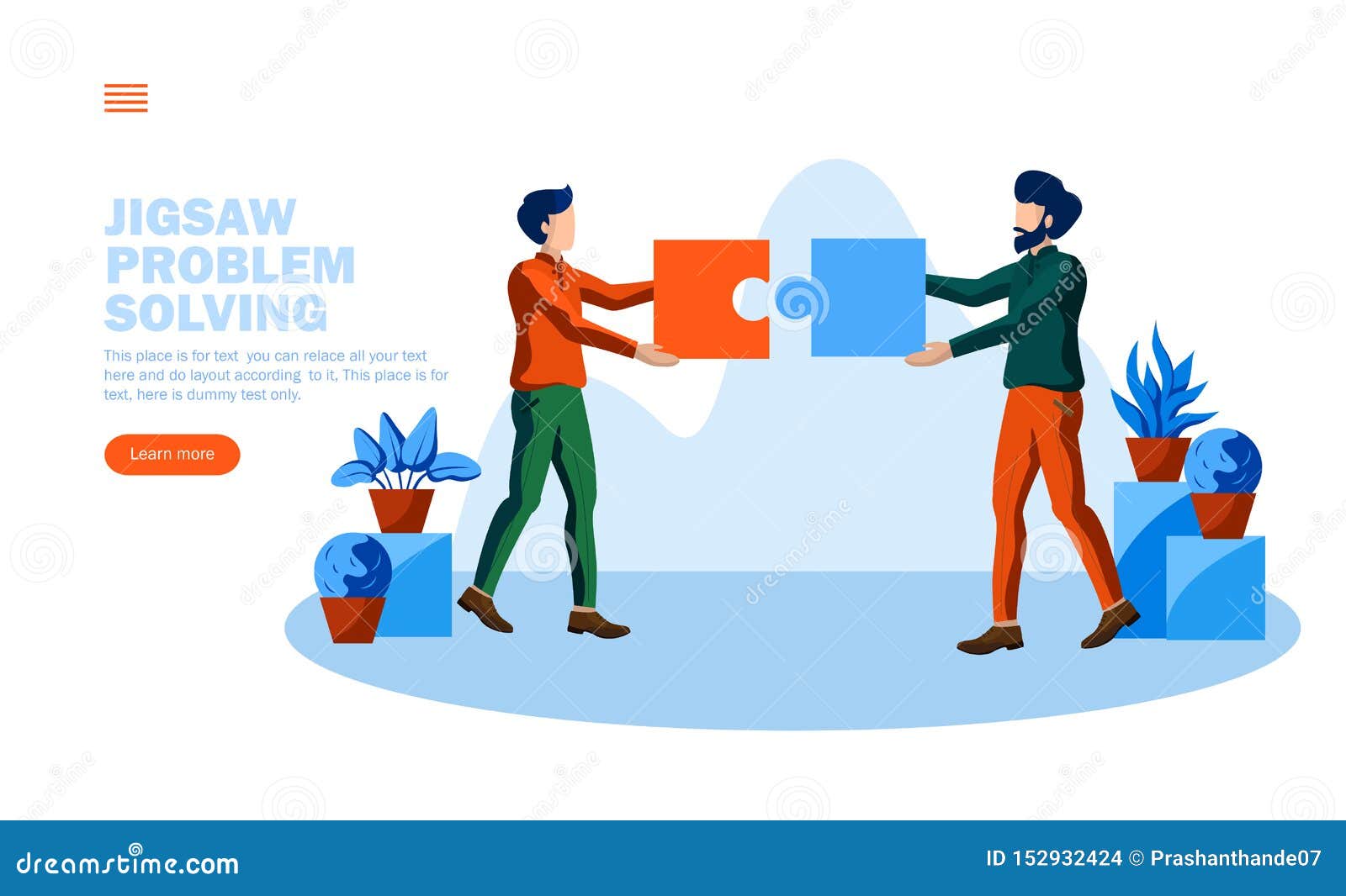 Problem Solving with Jigsaw and Two People Stock Illustration ...