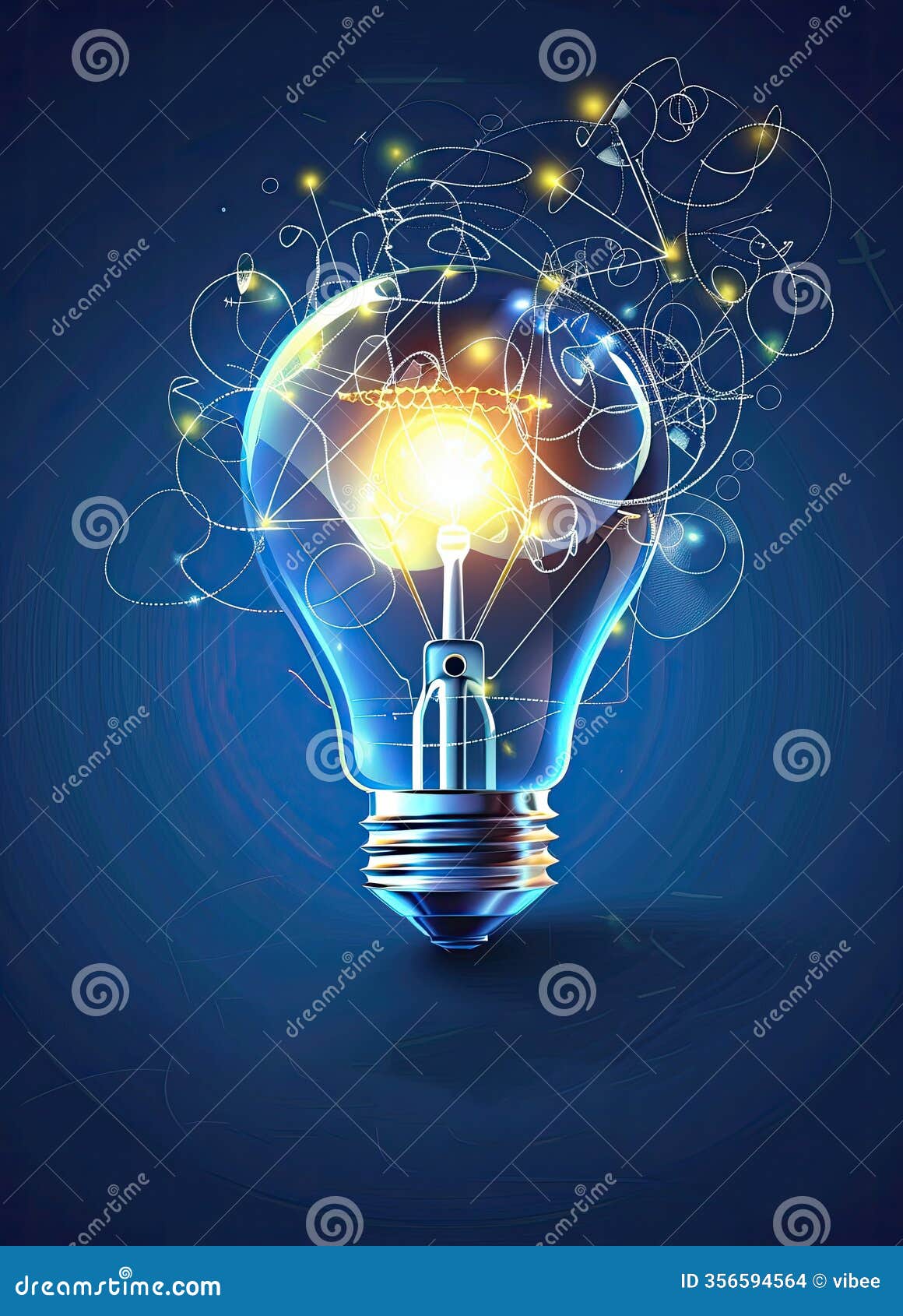 A Glowing Light Bulb Illustration Symbolizing Creative Thinking ...