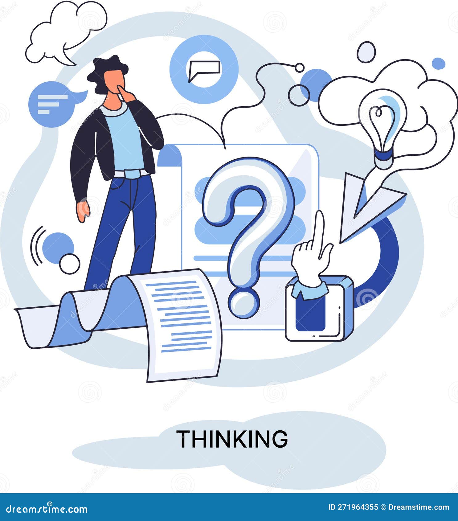 Problem Solving Concept, Woman Wondering or Thinking, Planning or ...