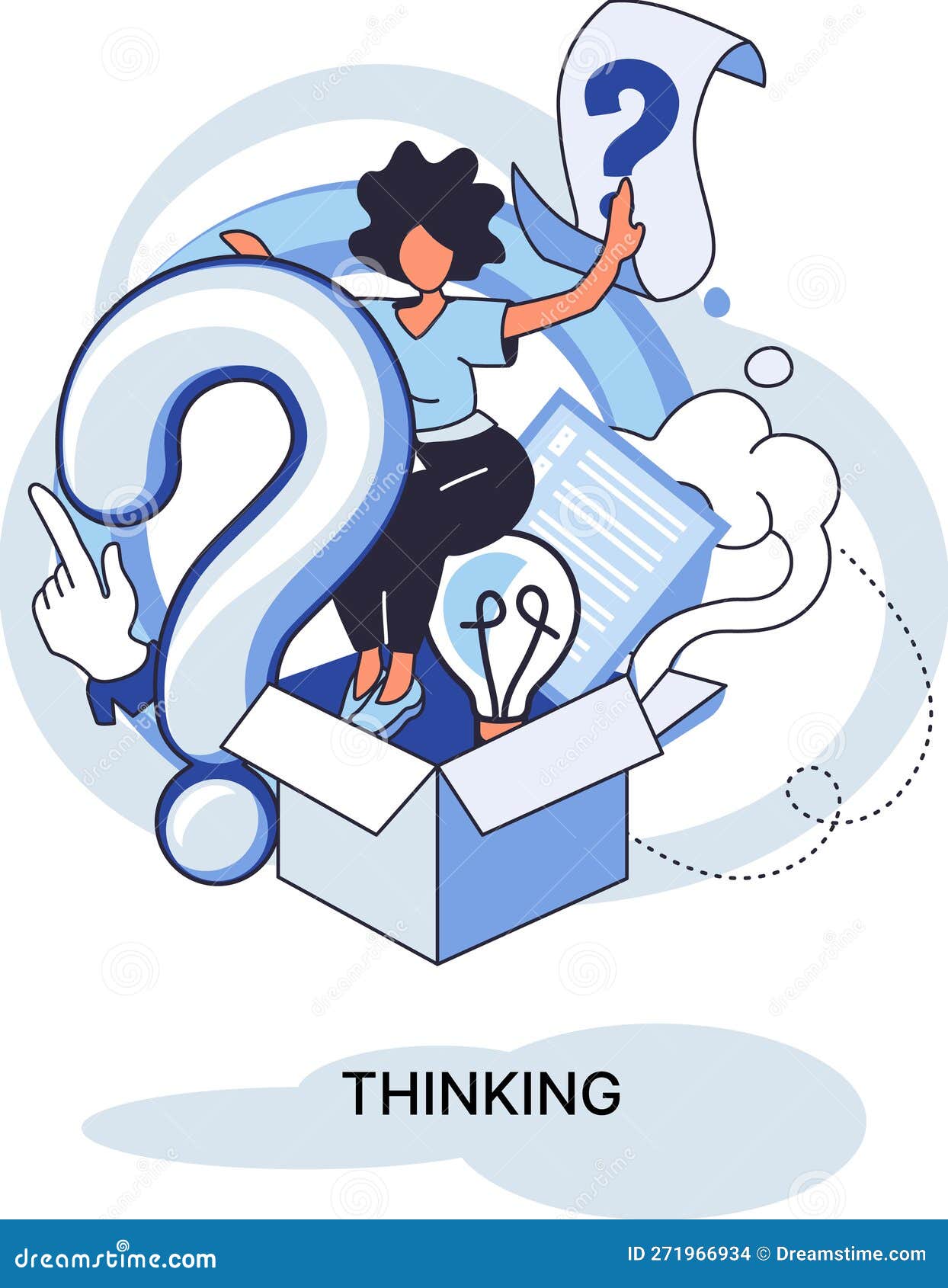 Problem Solving Concept, Woman Wondering or Thinking, Planning or ...