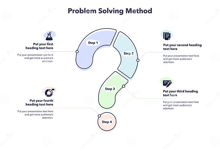 Problem Solving Method Template with Four Steps Stock Photo - Image of ...