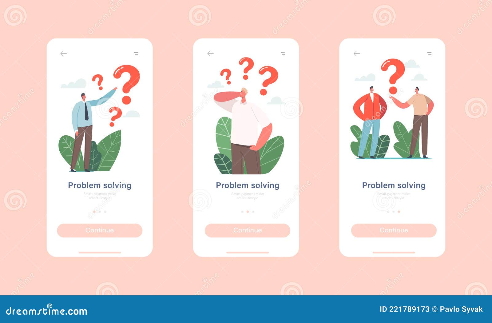 Problem Solving Mobile App Page Onboard Screen Template. Business ...