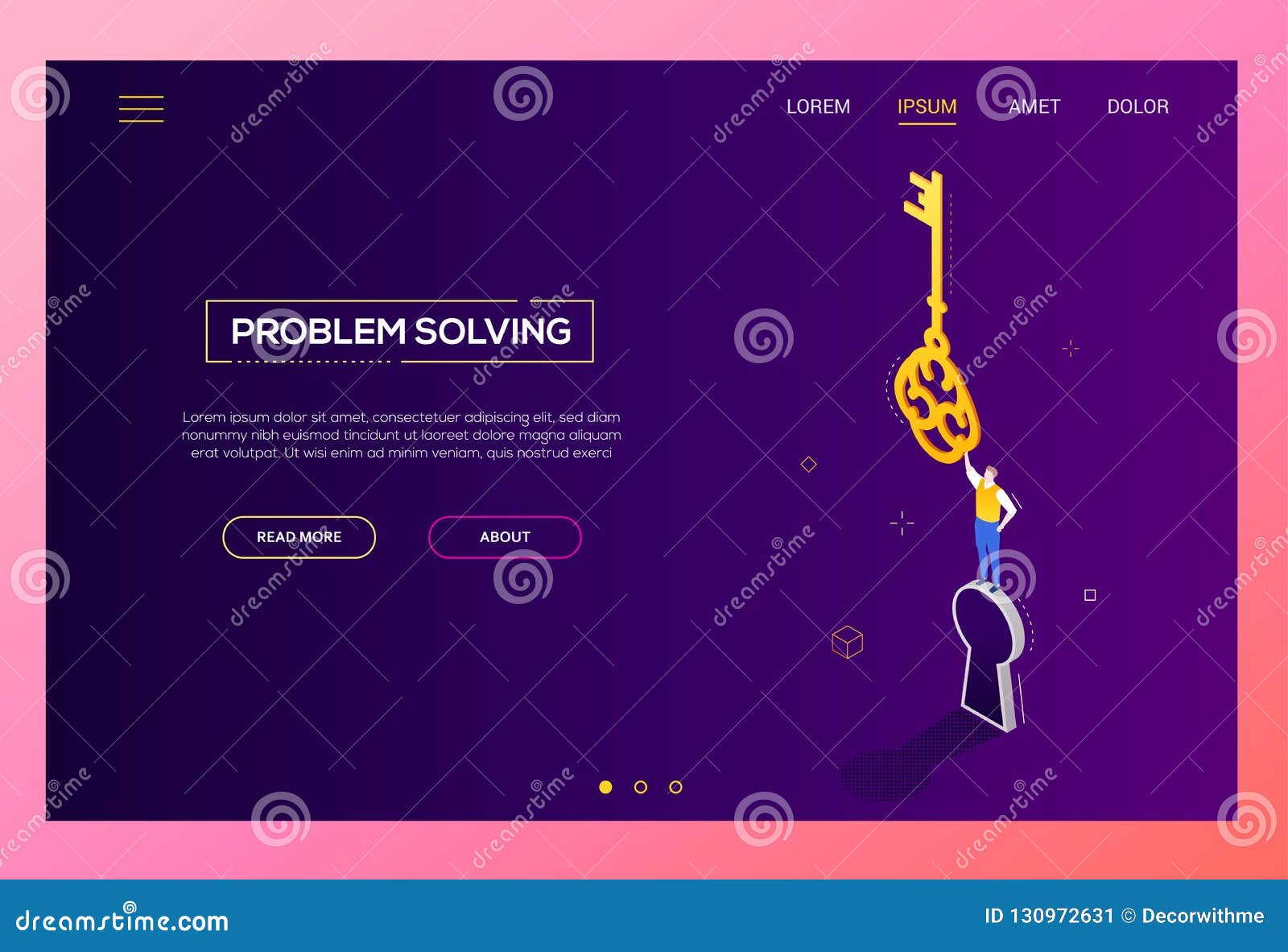 Problem Solving - Modern Isometric Vector Web Banner Stock Vector ...
