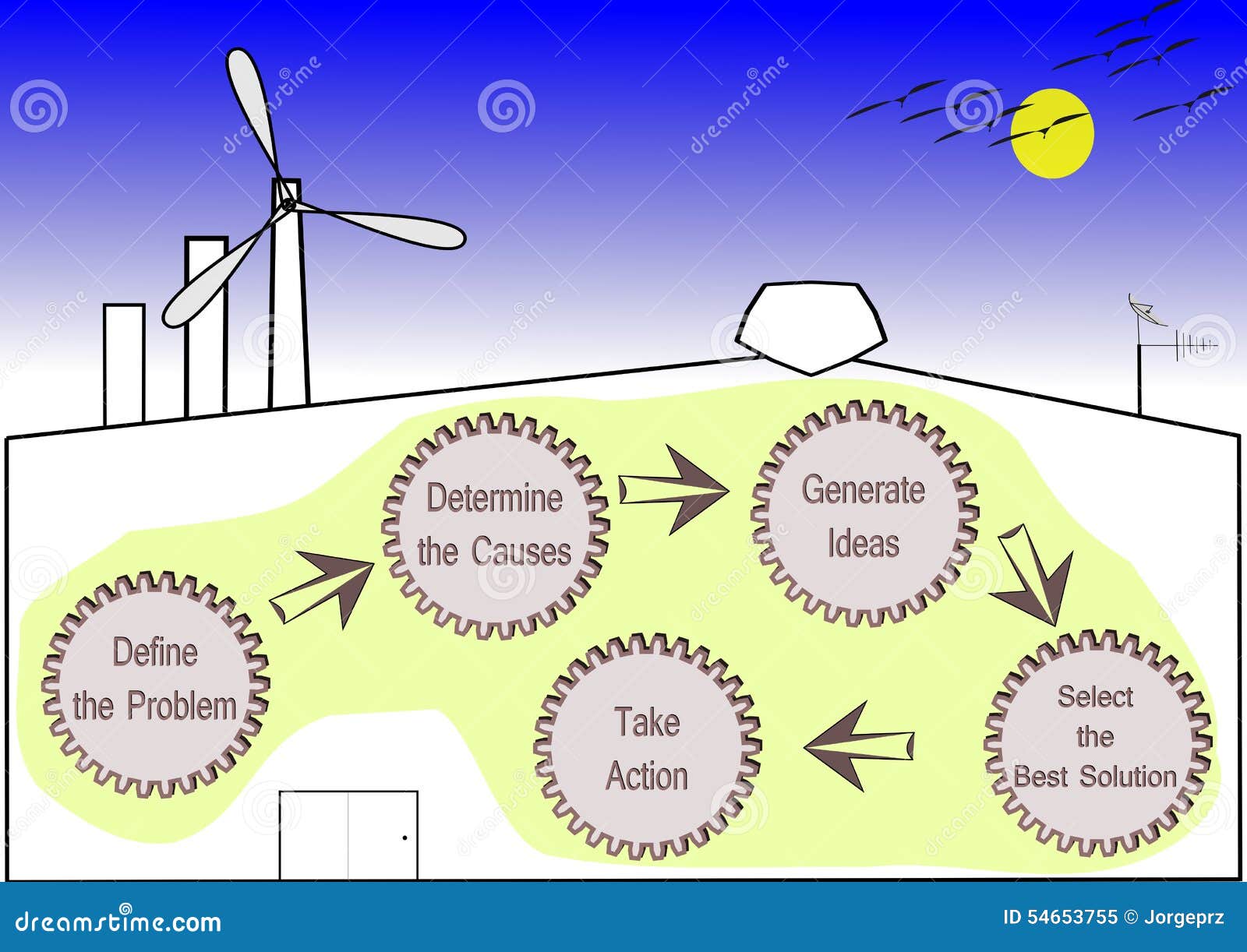 Problem Solving process stock illustration. Illustration of generating ...