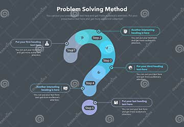 Problem Solving Process Template with Five Steps Stock Vector ...