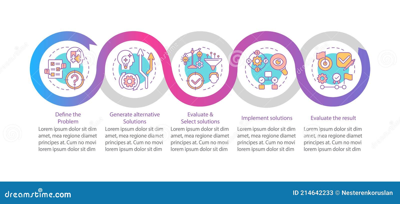 Problem Solving Process Vector Infographic Template Stock Vector ...