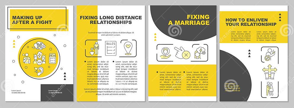 Problem-solving in Relationship Brochure Template Stock Vector ...