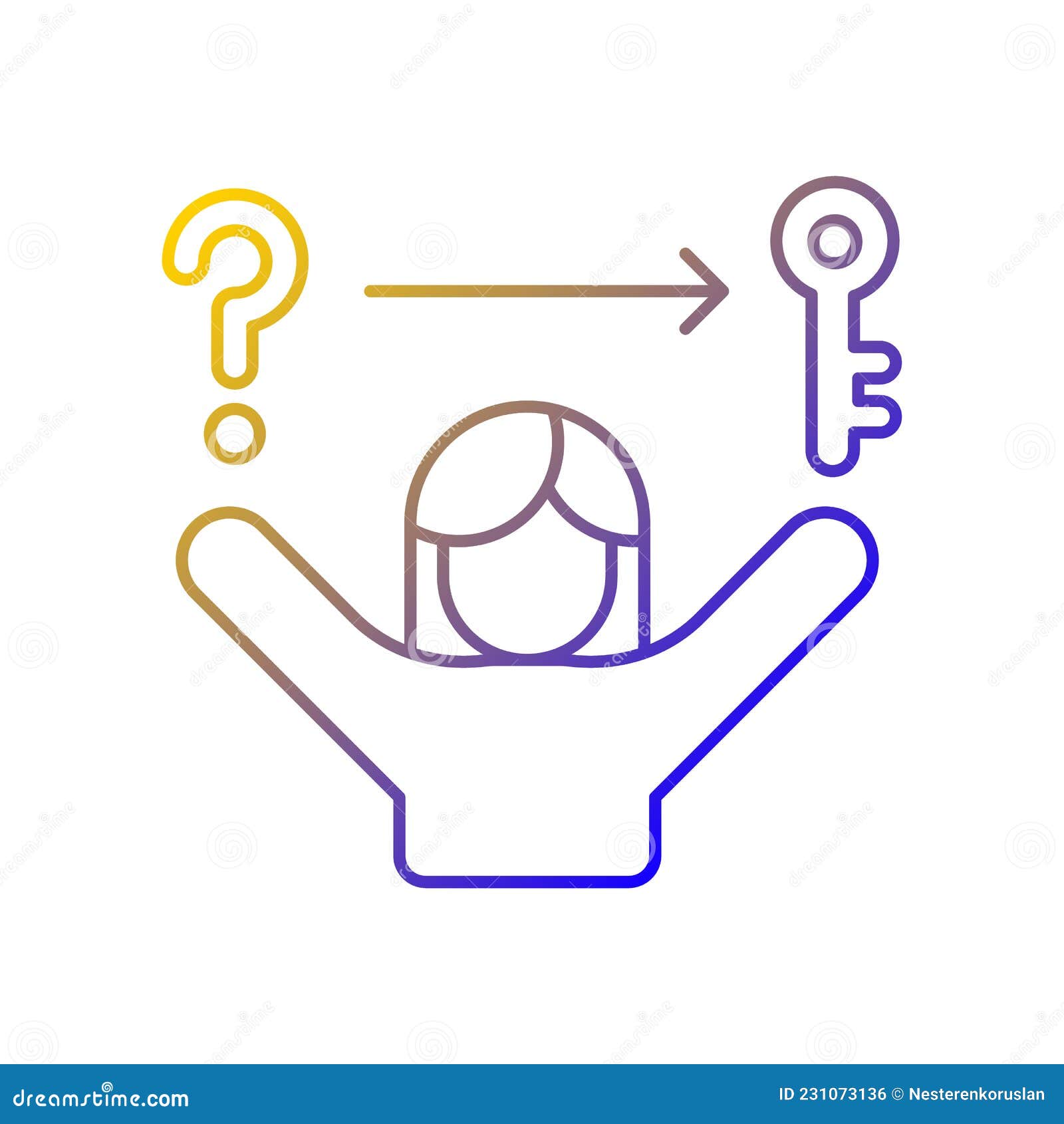 Problem Solving Skills Gradient Linear Vector Icon Stock Vector