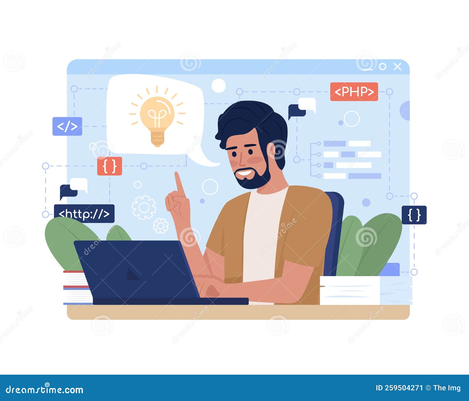 Problem Solving in Software Development 2D Vector Isolated Illustration ... Problem Solving in Software Development 2D Vector Isolated Illustration ...