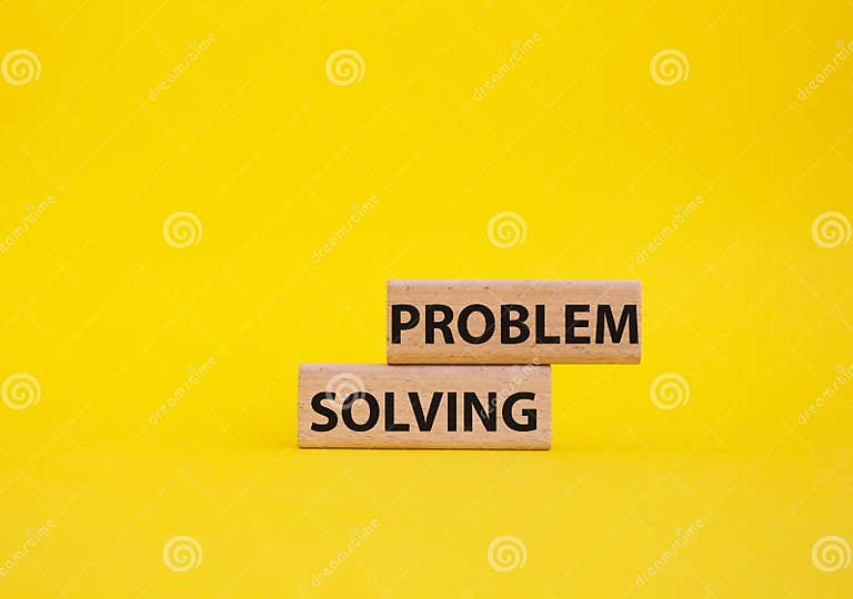 Problem Solving Symbol. Concept Word Problem Solving on Wooden Blocks ...