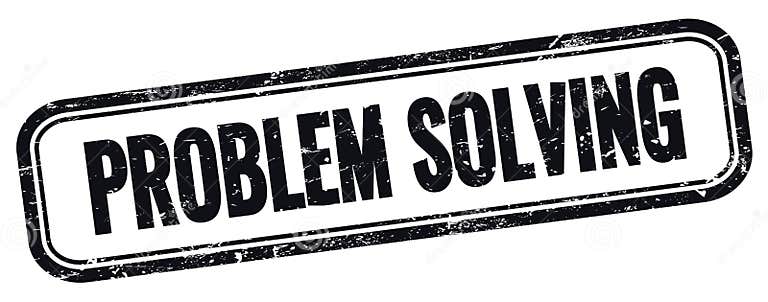 PROBLEM SOLVING Text on Black Grungy Vintage Stamp Stock Illustration ...