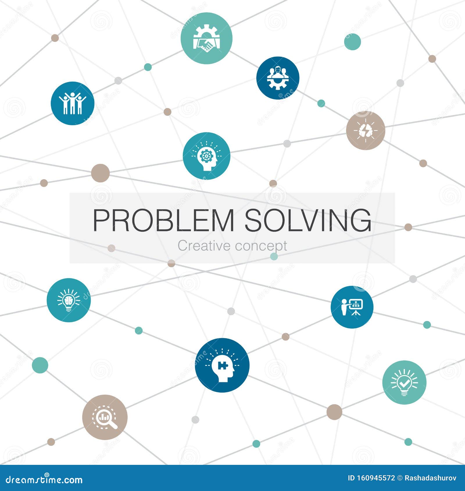 Problem Solving Trendy Web Template with Stock Vector - Illustration of ...