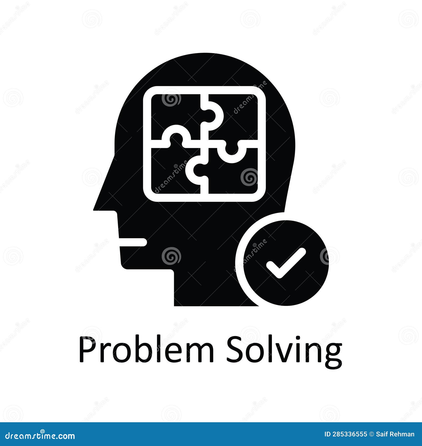 Problem Solving Vector Solid Icon Design Illustration. Human Mentality ...