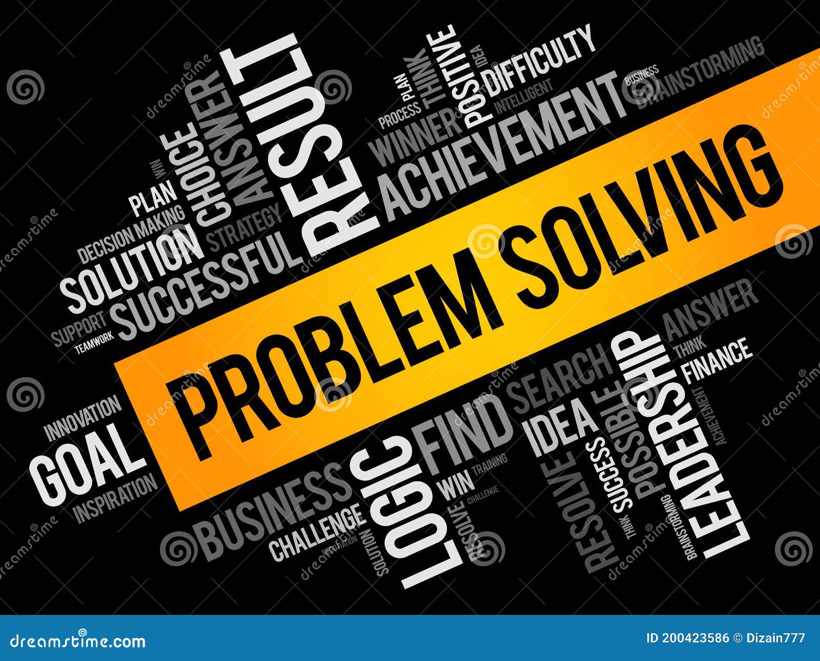 Problem Solving Word Cloud Collage Stock Illustration - Illustration of ...
