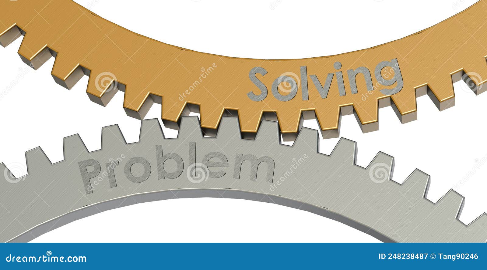 Problem Solving Word on Engaged Gear Wheels Stock Illustration ...
