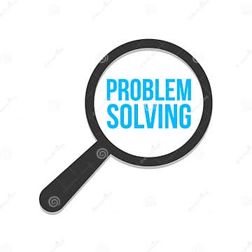 Problem Solving Word Magnifying Glass Stock Vector - Illustration of ...